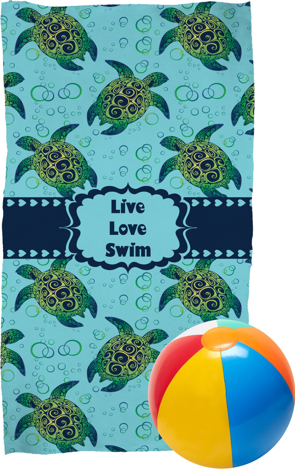 Sea Turtles Beach Towel (Personalized) - YouCustomizeIt
