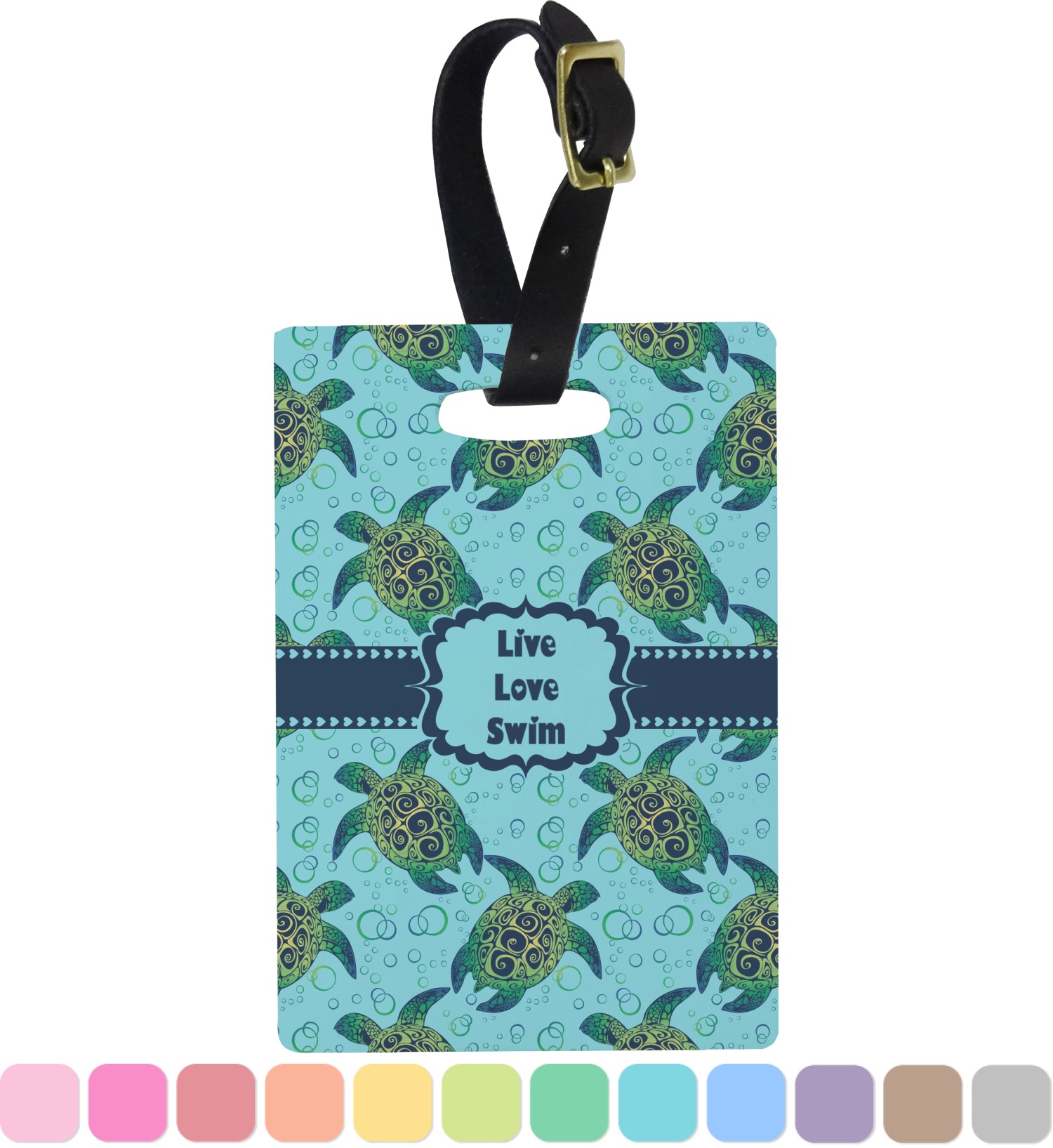 Sea Turtles Rectangular Luggage Tag (Personalized) - YouCustomizeIt