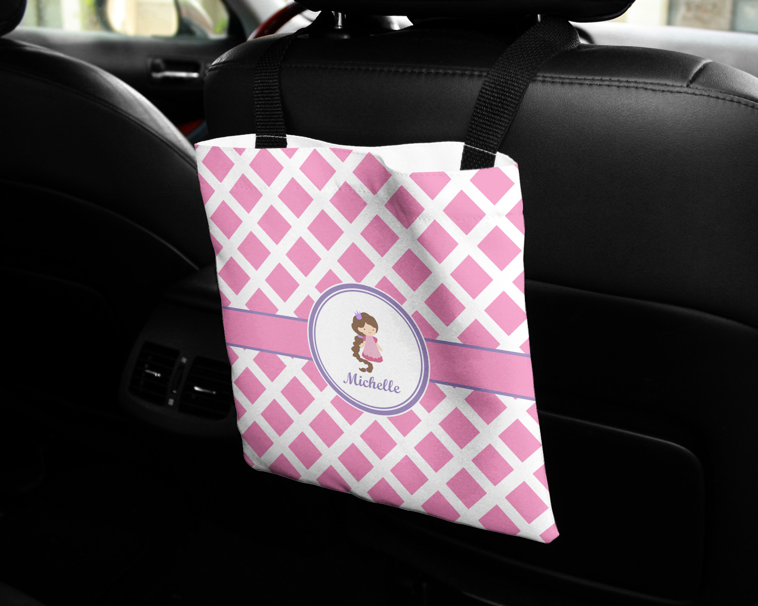 Diamond Print w/Princess Auto Back Seat Organizer Bag (Personalized ...