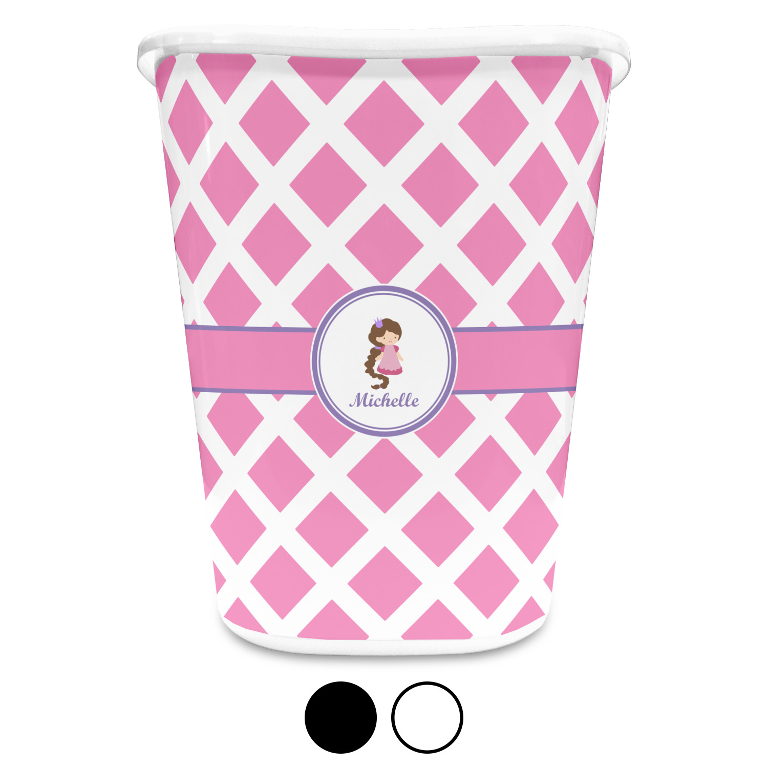 Diamond Print w/Princess Waste Basket (Personalized) - YouCustomizeIt