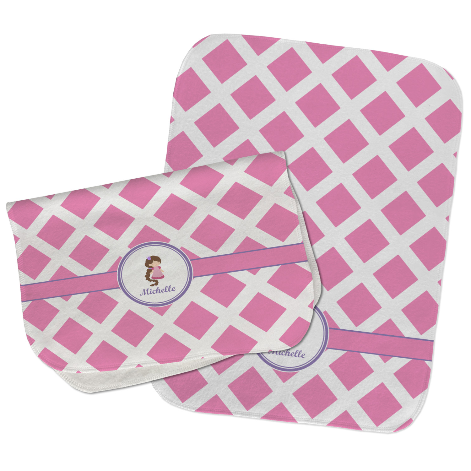 Diamond Print w/Princess Burp Cloth (Personalized) - YouCustomizeIt