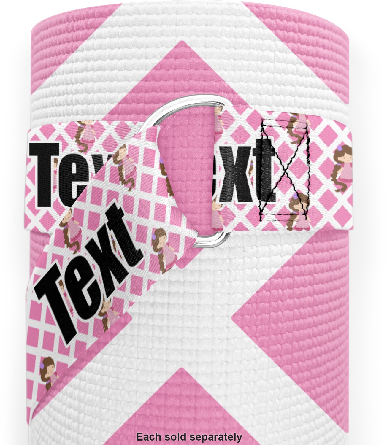 Custom Princess & Diamond Print Yoga Mat Strap (Personalized ...
