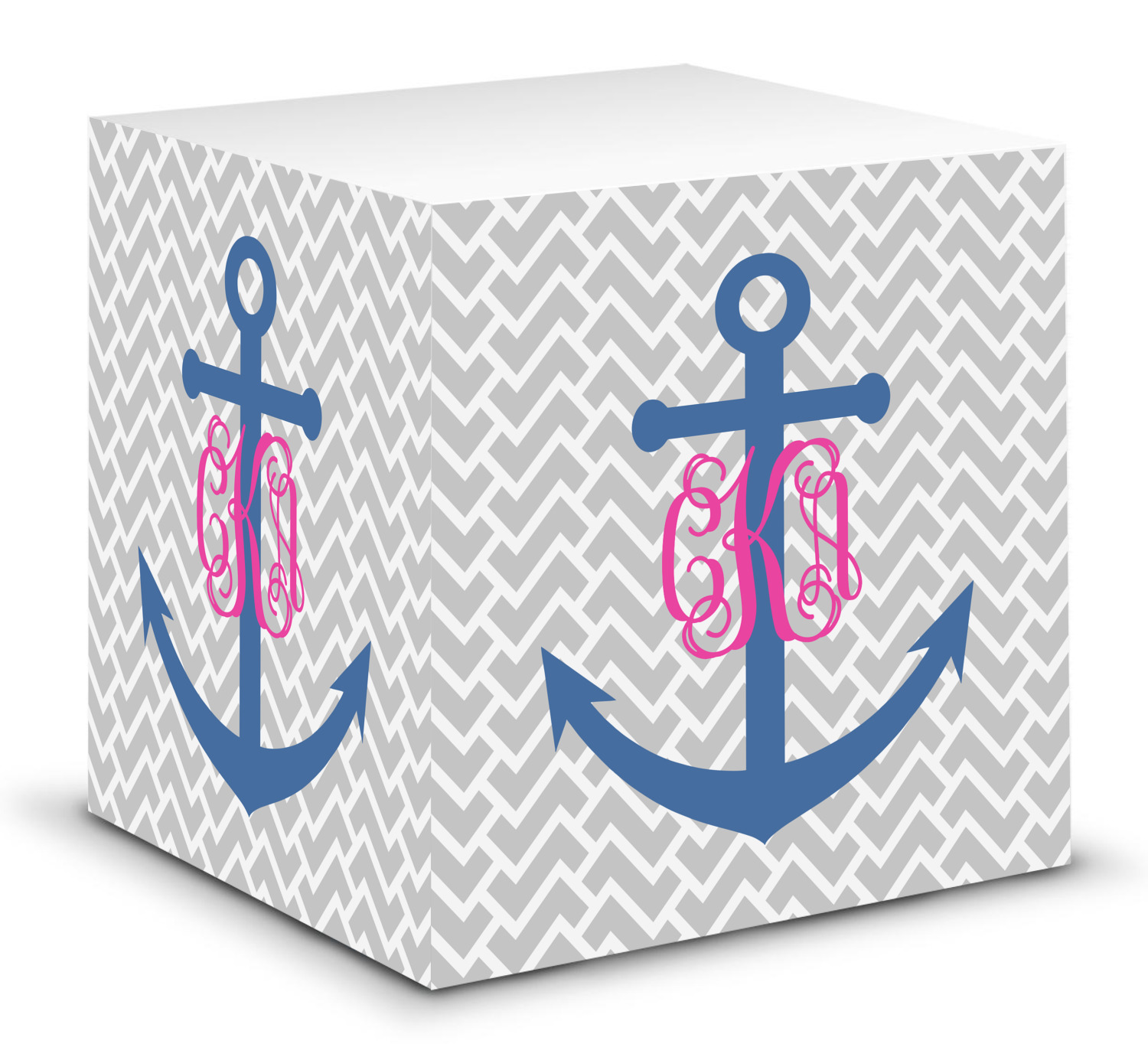 Monogram Anchor Sticky Note Cube (Personalized) - YouCustomizeIt