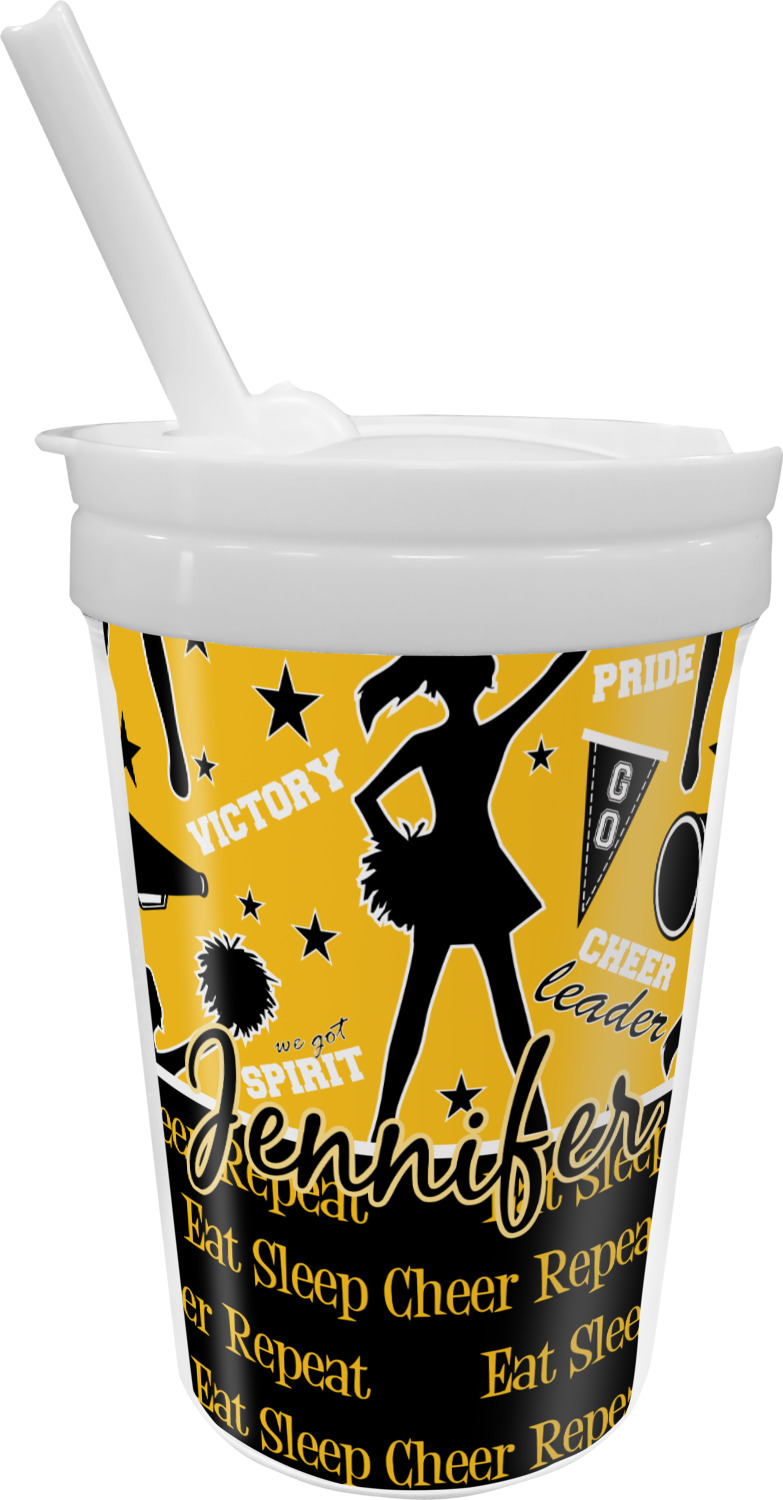 Cheer Sippy Cup with Straw (Personalized) - YouCustomizeIt