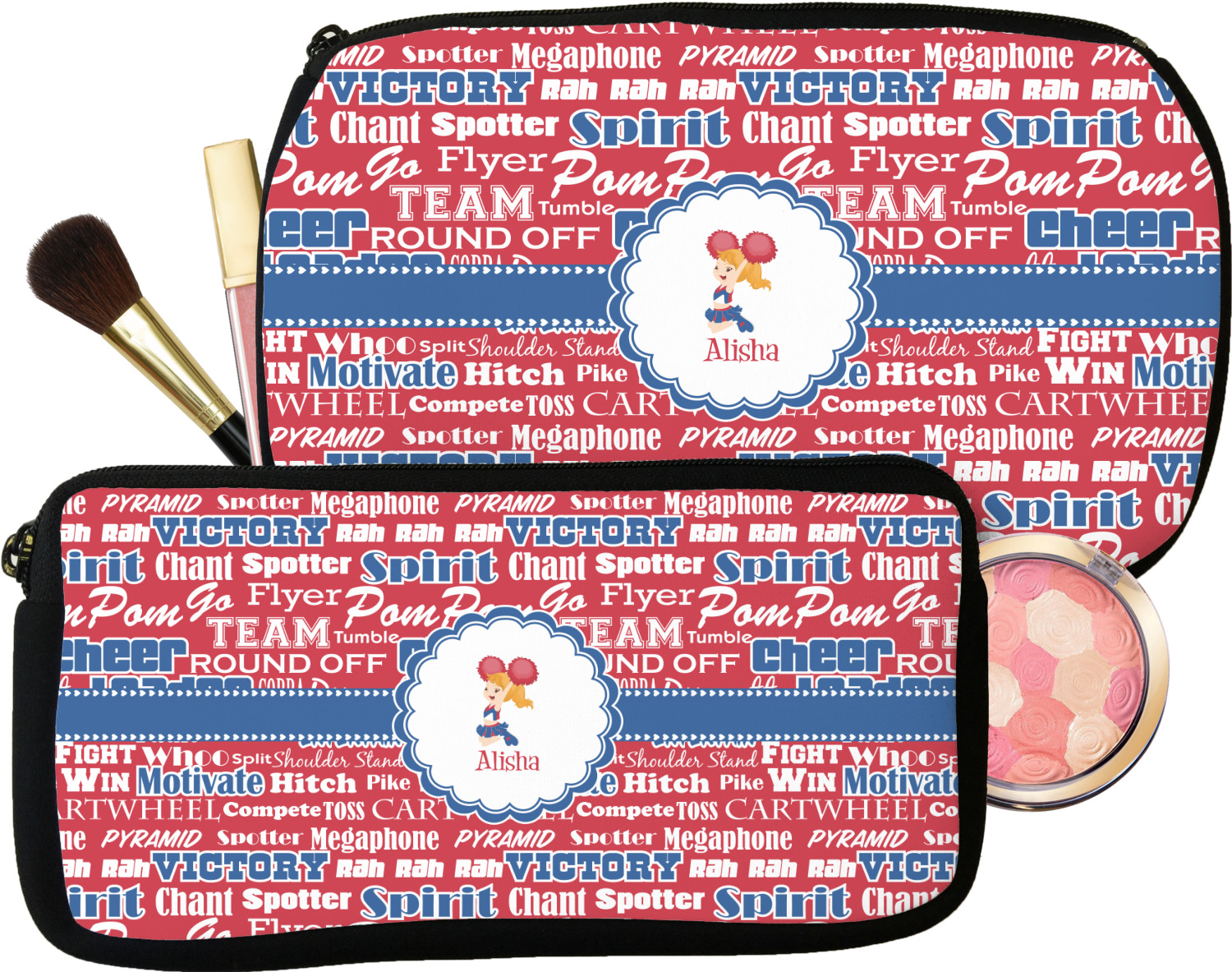 Custom Cheerleader Makeup / Cosmetic Bag (Personalized) | YouCustomizeIt