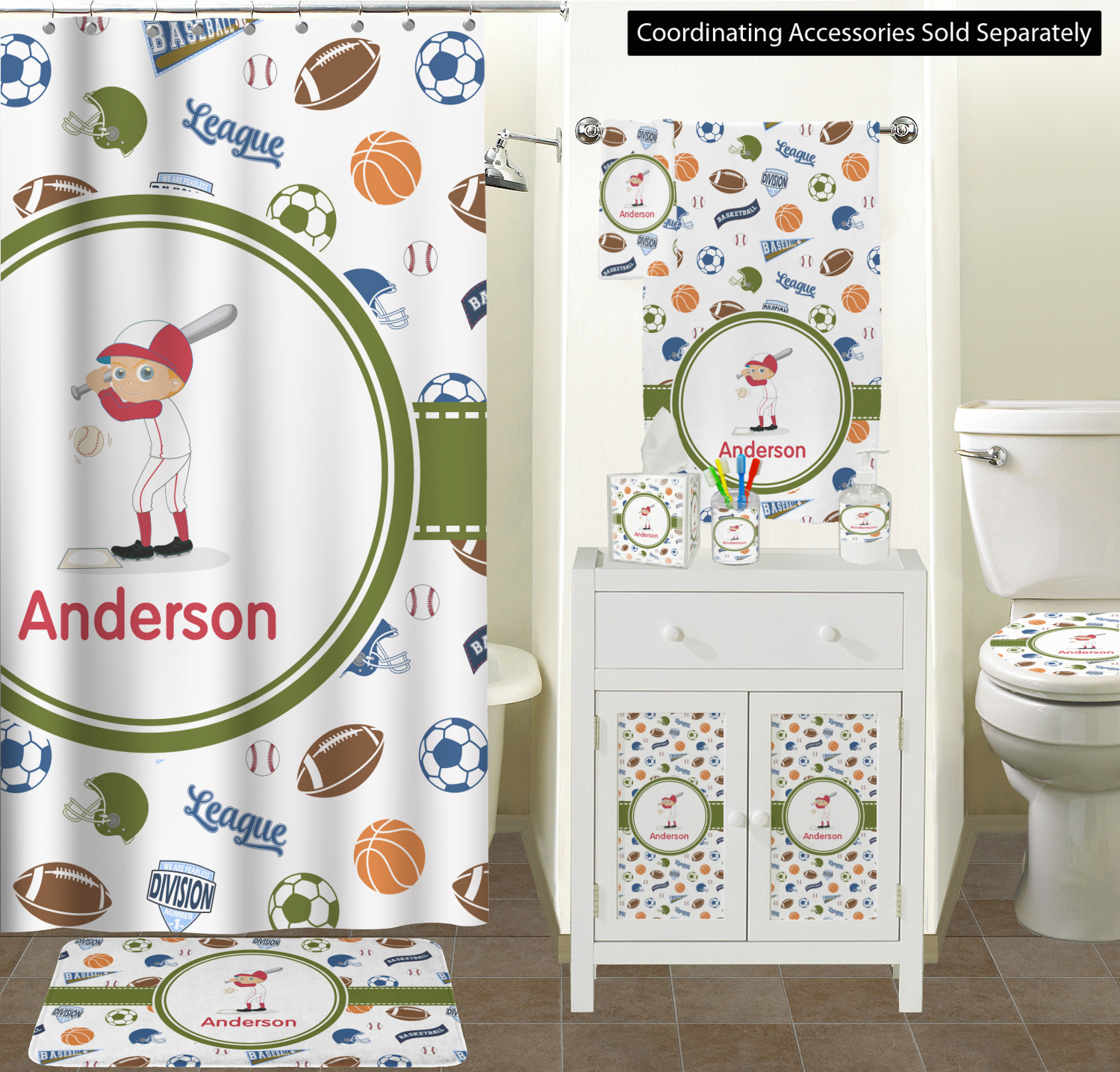 Sports Memory Foam Bath Mat (Personalized) - YouCustomizeIt