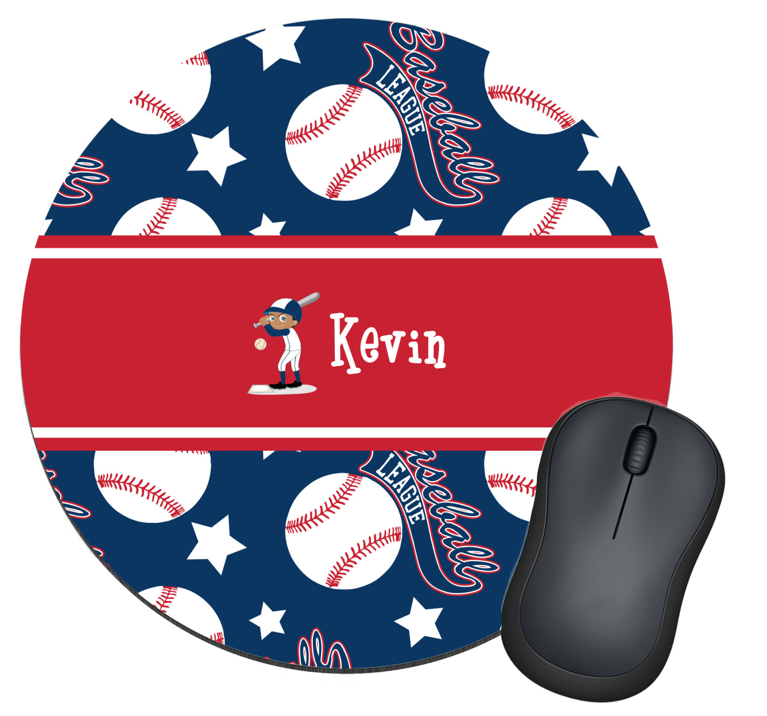 Baseball Round Mouse Pad (Personalized) - YouCustomizeIt