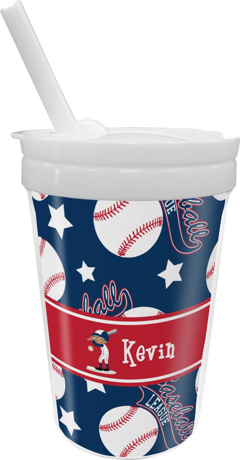 Baseball Sippy Cup with Straw (Personalized) - YouCustomizeIt