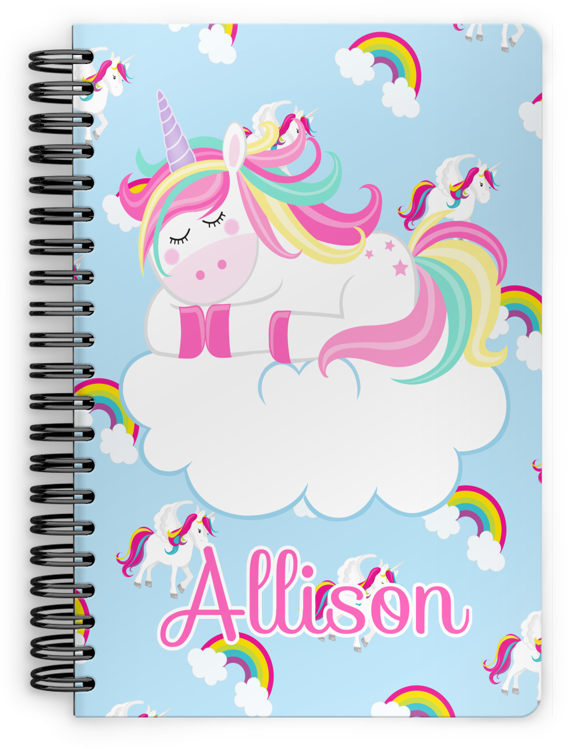 Rainbows and Unicorns Spiral Notebook (Personalized) - YouCustomizeIt