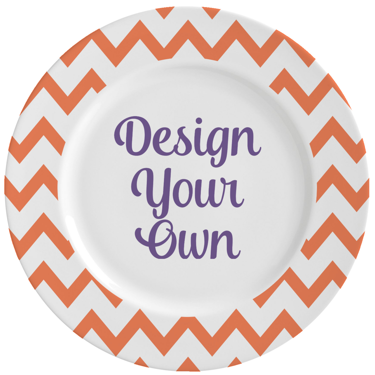 Chevron Ceramic Dinner Plates (Set of 4) (Personalized) - YouCustomizeIt