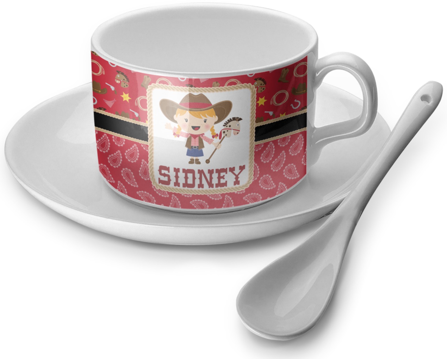 Red Western Tea Cup - Single (Personalized) - YouCustomizeIt
