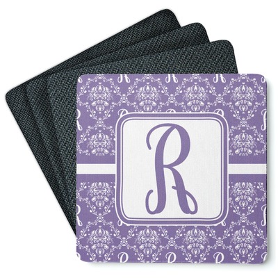 Initial Damask Rubber Backed Coaster (Personalized) - YouCustomizeIt