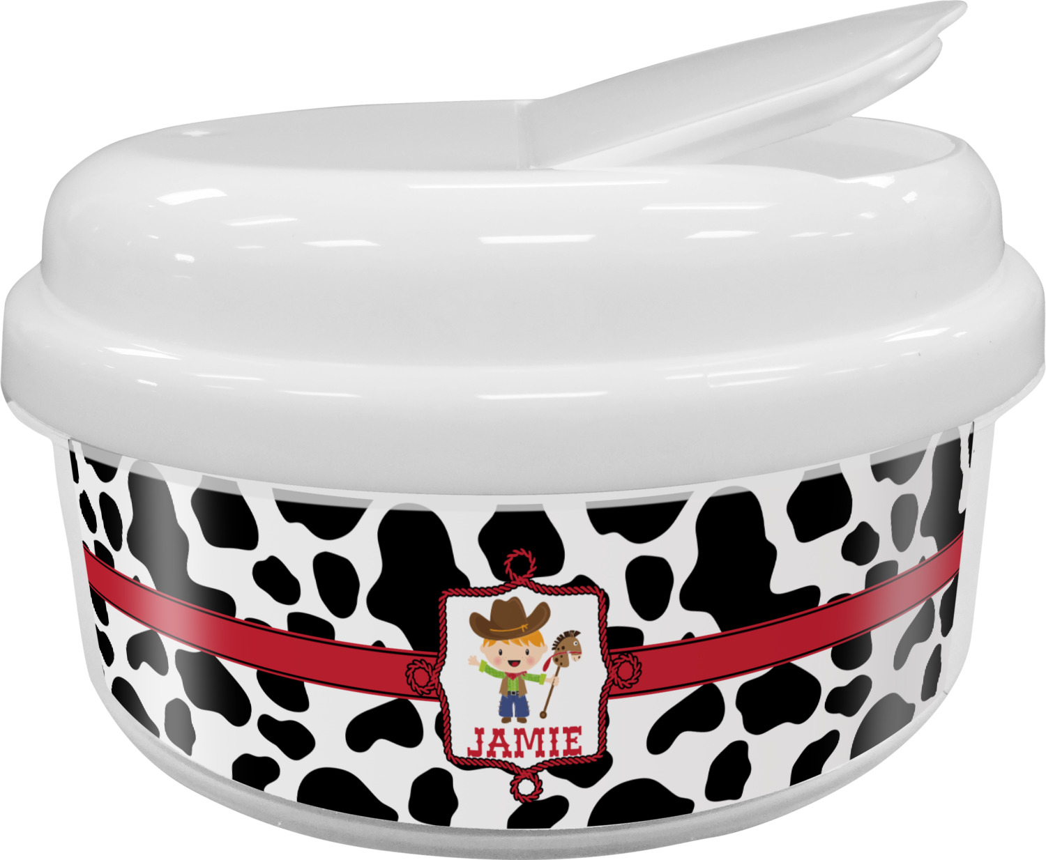 Cowprint w/Cowboy Snack Container (Personalized) - YouCustomizeIt