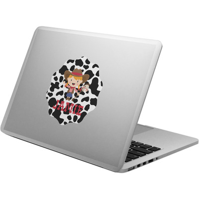 Custom Cowprint Cowgirl Laptop Decal (Personalized) | YouCustomizeIt