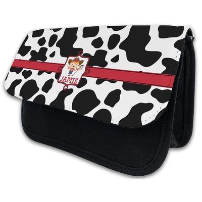 Custom Cowprint Cowgirl Canvas Pencil Case w/ Name or Text | YouCustomizeIt
