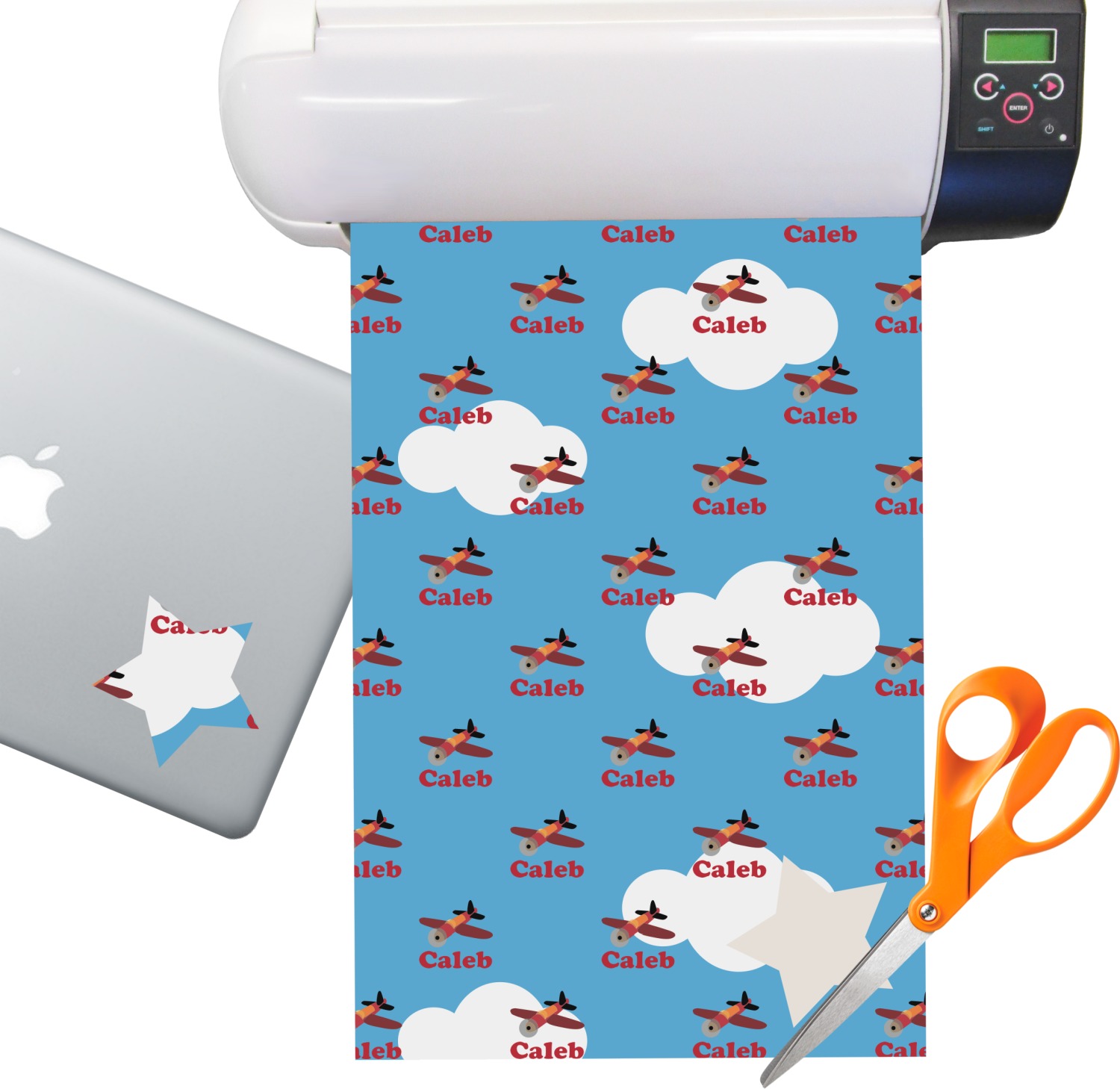 Airplane Sticker Vinyl Sheet (Permanent) - YouCustomizeIt