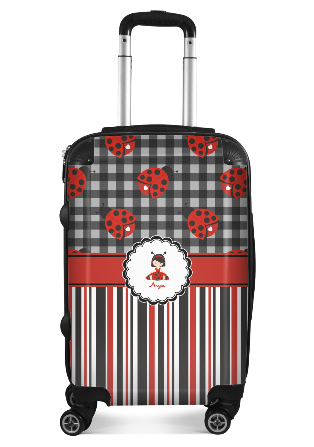 Ladybugs & Stripes Suitcase (Personalized) - YouCustomizeIt