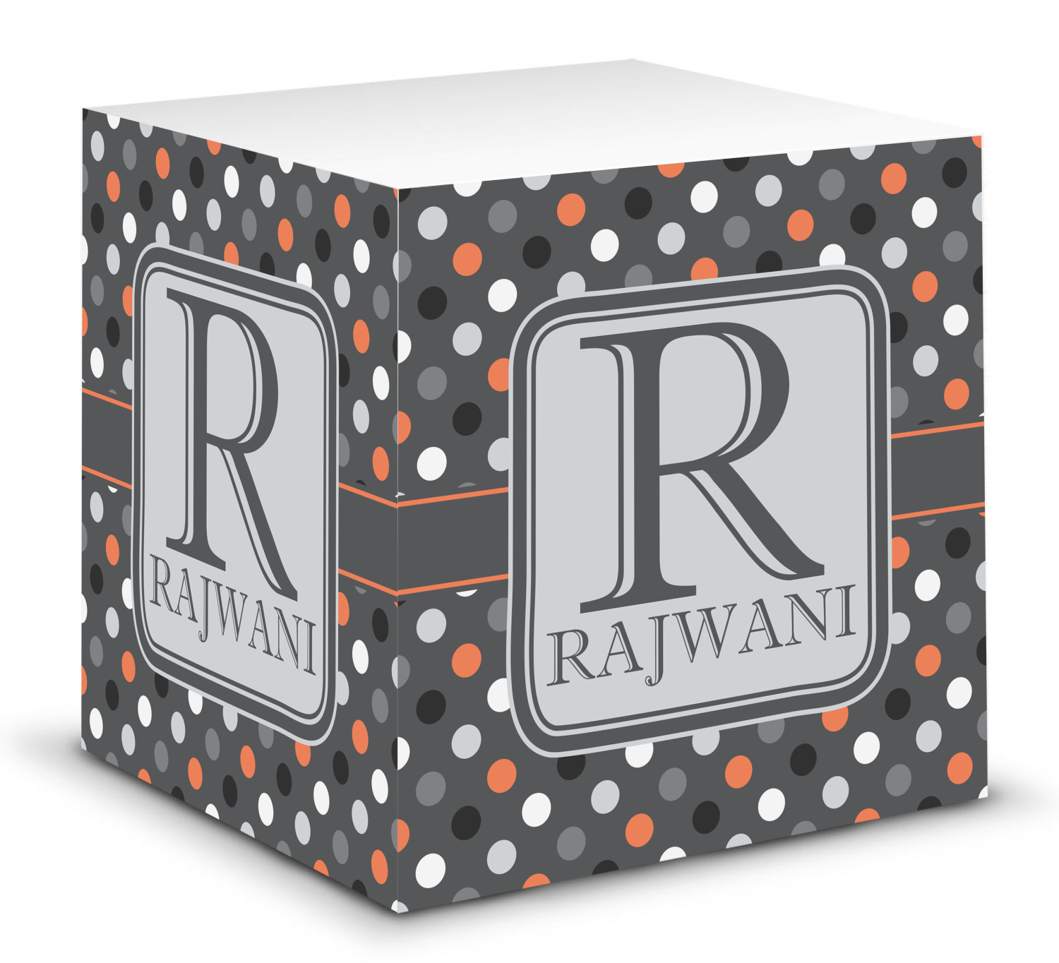 Custom Gray Dots Sticky Note Cube (Personalized) | YouCustomizeIt