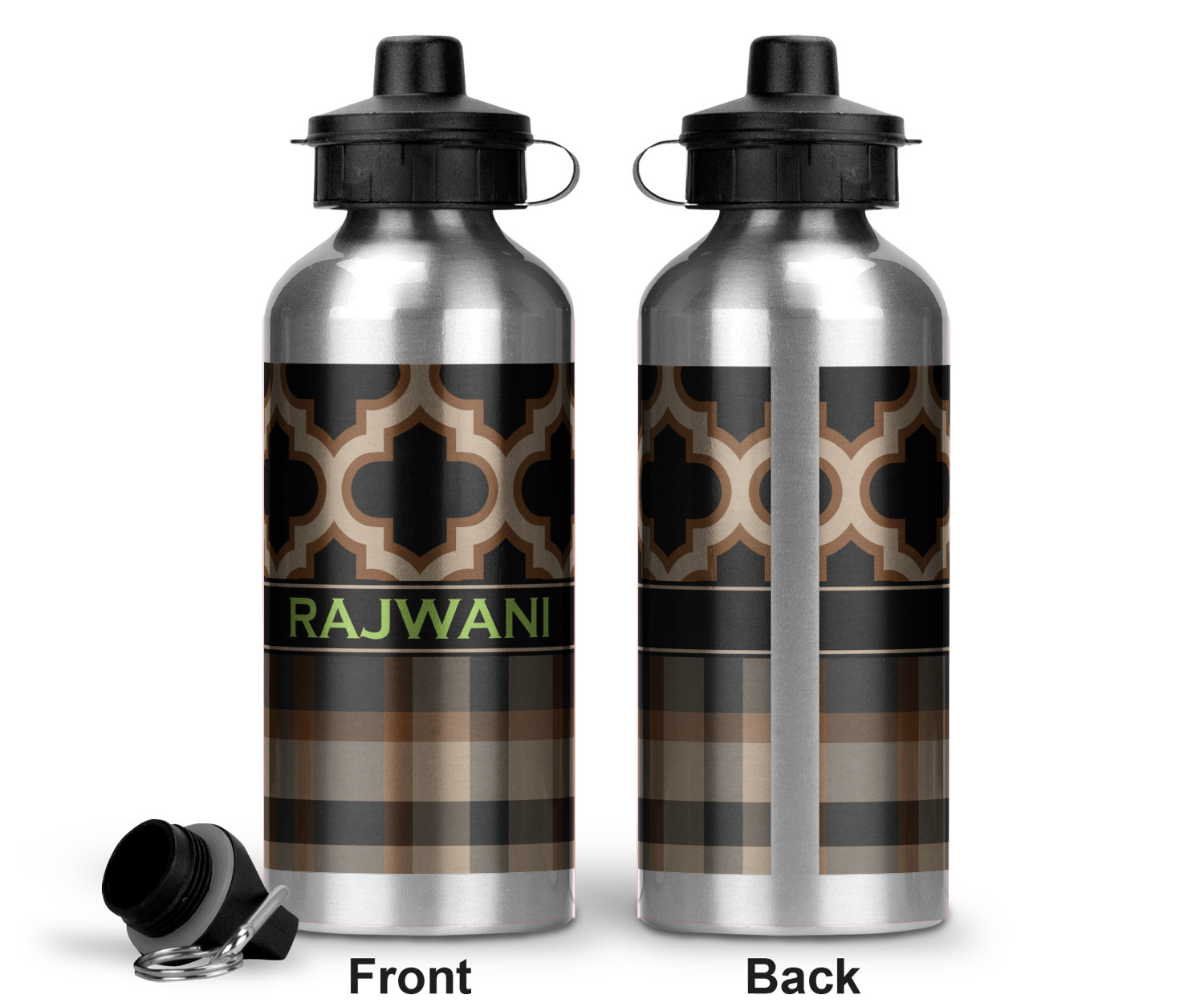 Moroccan & Plaid Water Bottle - Aluminum - 20 oz (Personalized ...