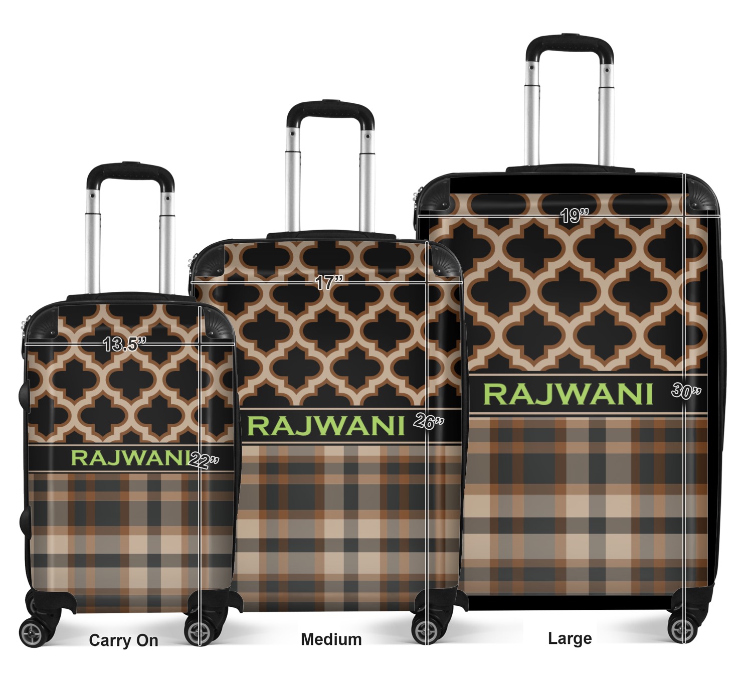 Moroccan & Plaid Suitcase - 24"Medium - Checked (Personalized ...