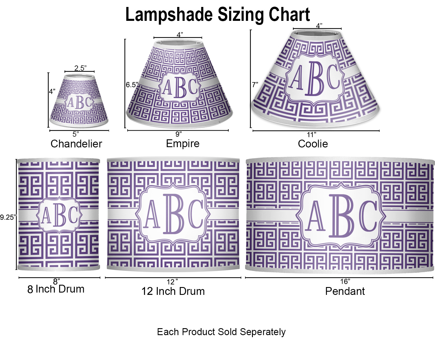 Custom Greek Key Chandelier Lamp Shade (Personalized) | YouCustomizeIt