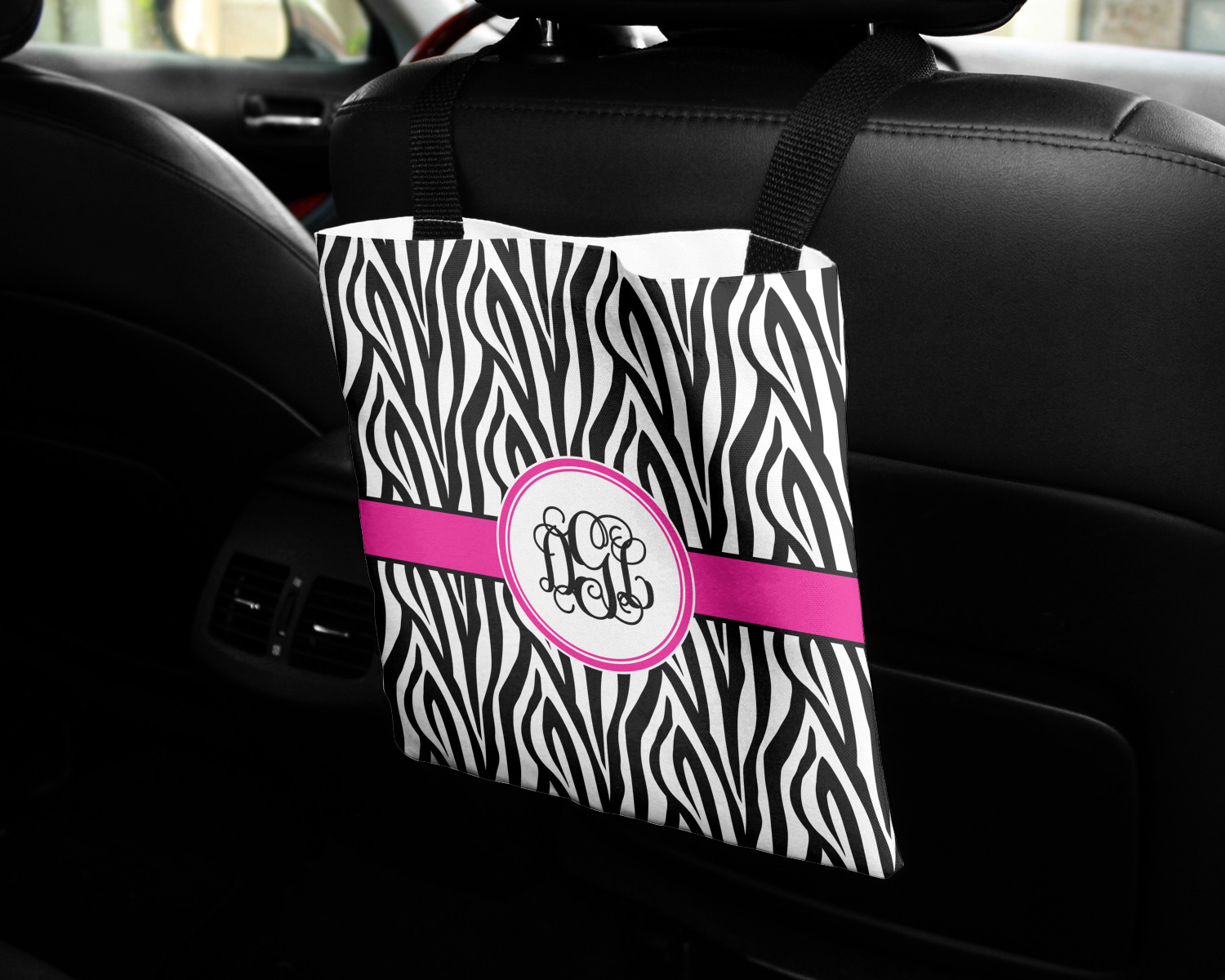 Custom Zebra Print Auto Back Seat Organizer Bag (Personalized ...