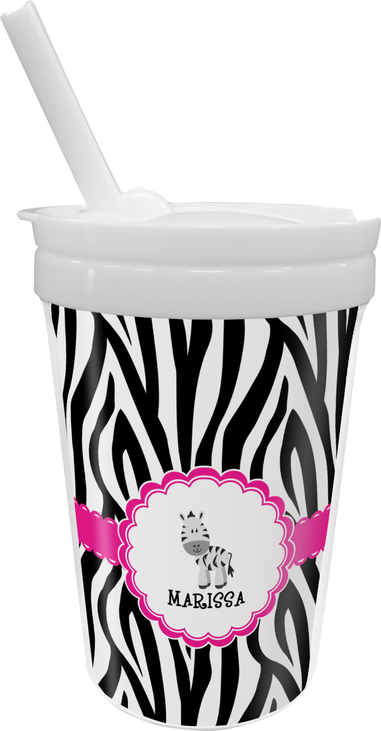 Zebra Sippy Cup with Straw (Personalized) - YouCustomizeIt