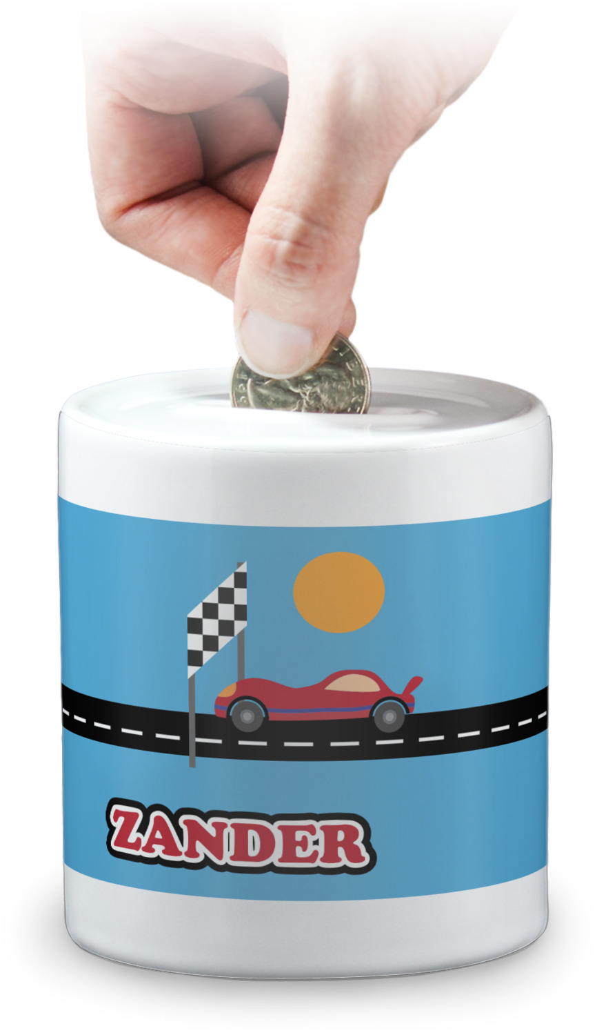 Race Car Coin Bank (Personalized) - YouCustomizeIt
