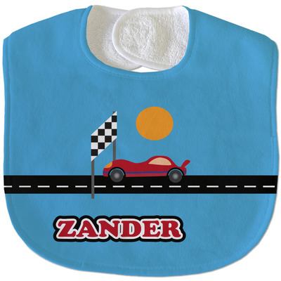 Race Car Baby Bib w/ Name or Text - YouCustomizeIt