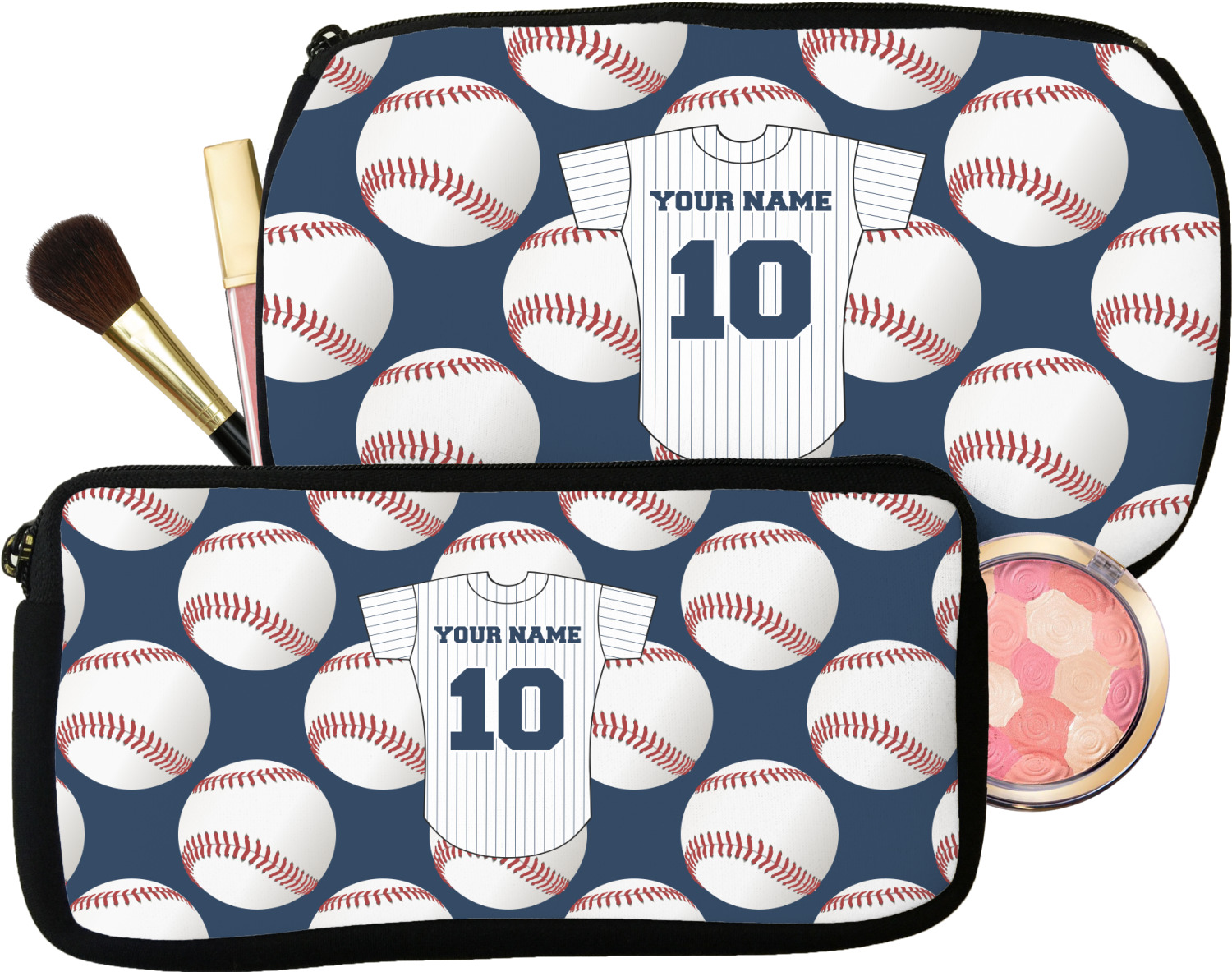 Custom Baseball Jersey Makeup / Cosmetic Bag (Personalized ...