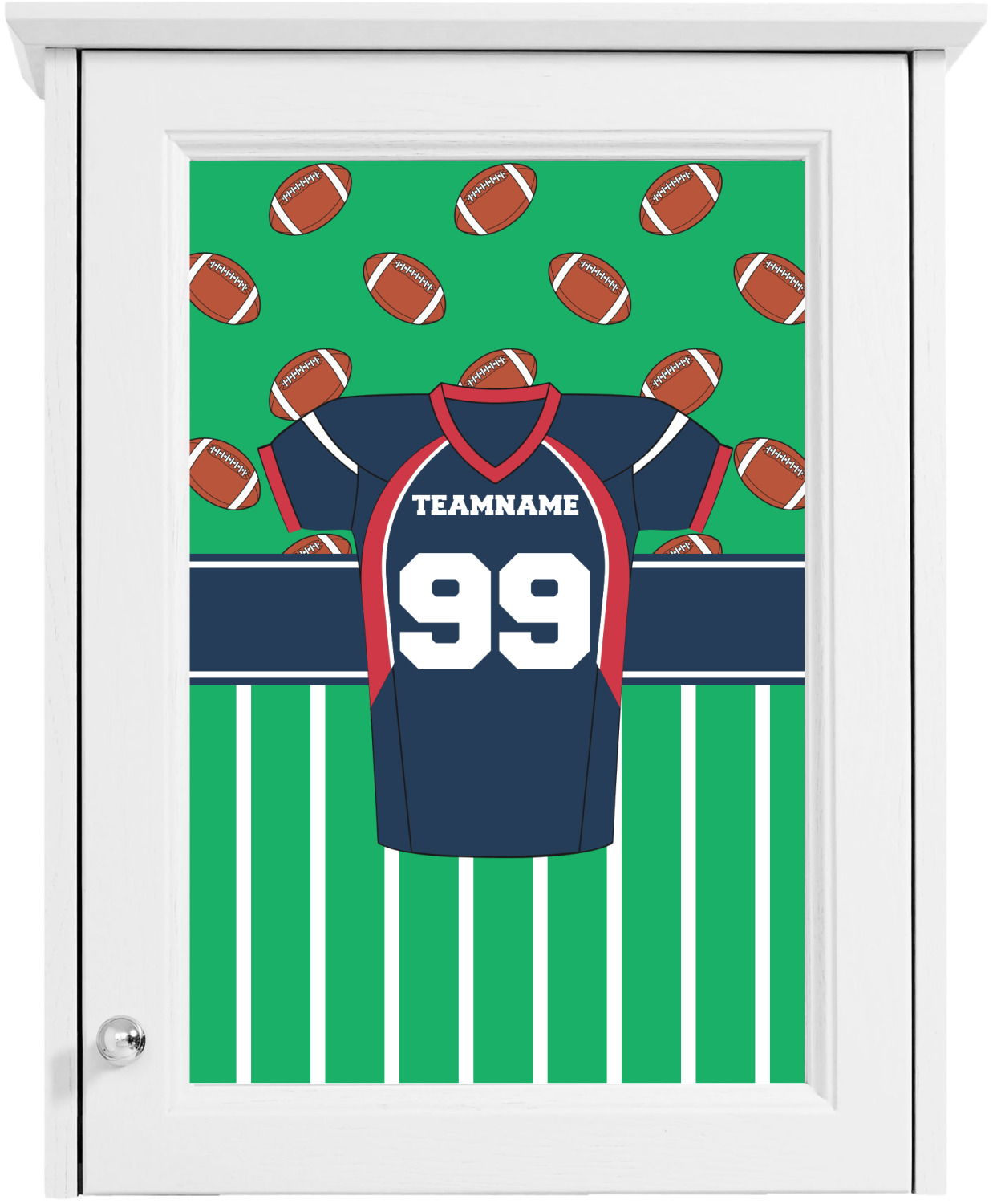 Custom Football Jersey Cabinet Decal - Custom Size (Personalized ...