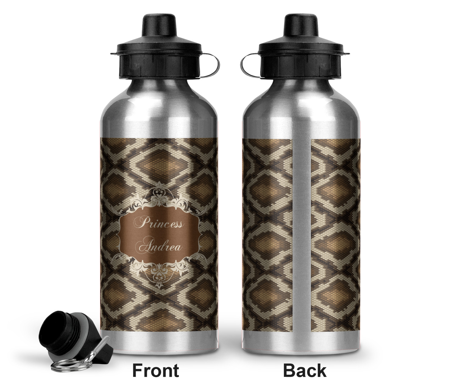Snake Skin Water Bottle - Aluminum - 20 oz (Personalized) - YouCustomizeIt