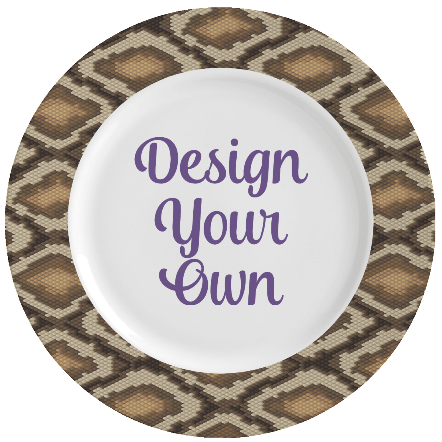 Snake Skin Ceramic Dinner Plates (Set of 4) (Personalized) - YouCustomizeIt