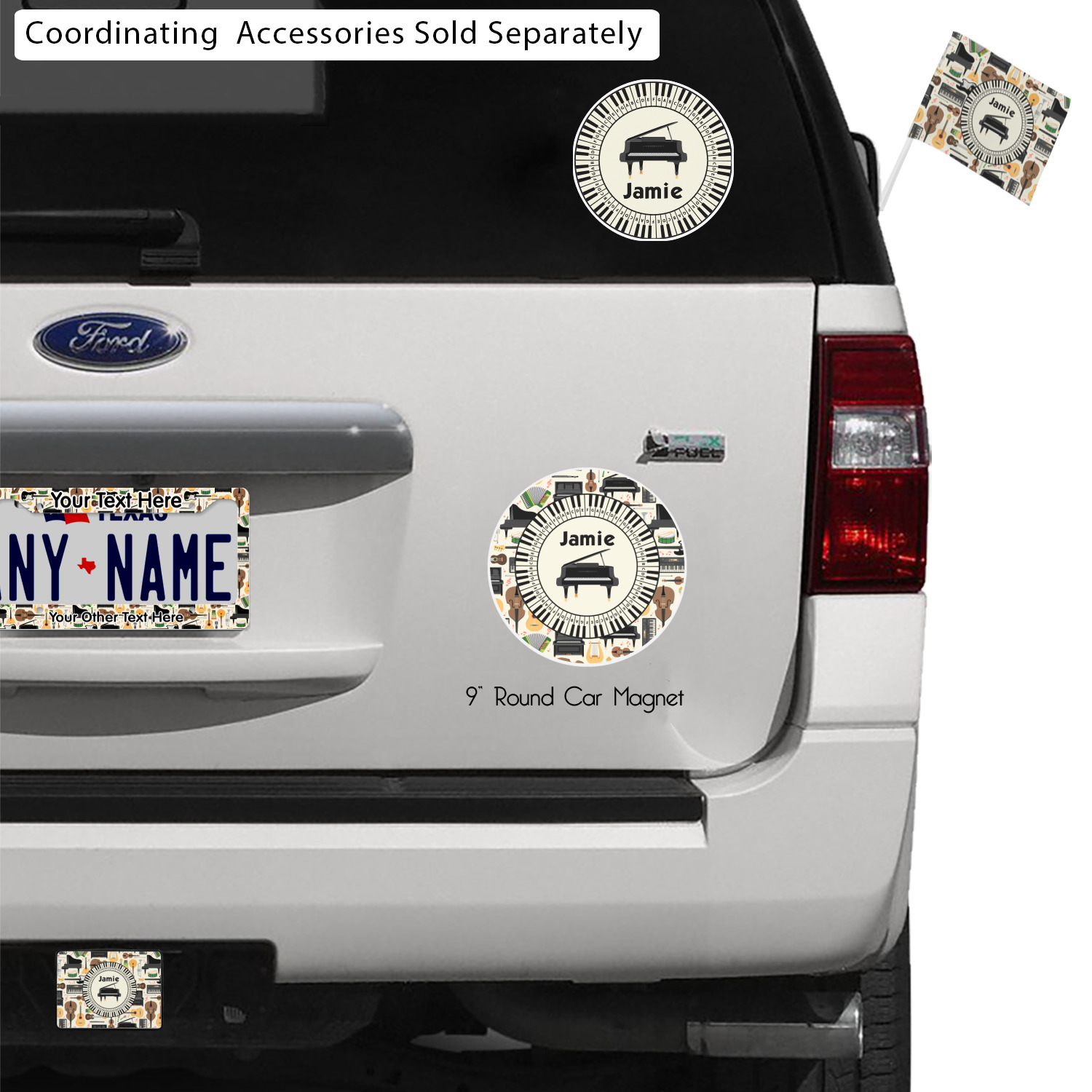 Custom Musical Instruments Car Magnet (Personalized) | YouCustomizeIt