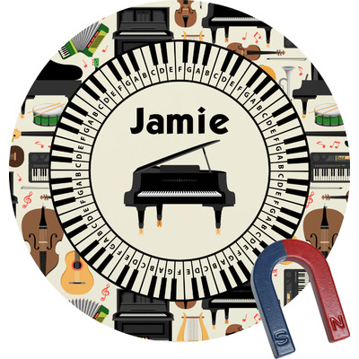 Custom Musical Instruments Round Fridge Magnet (Personalized ...