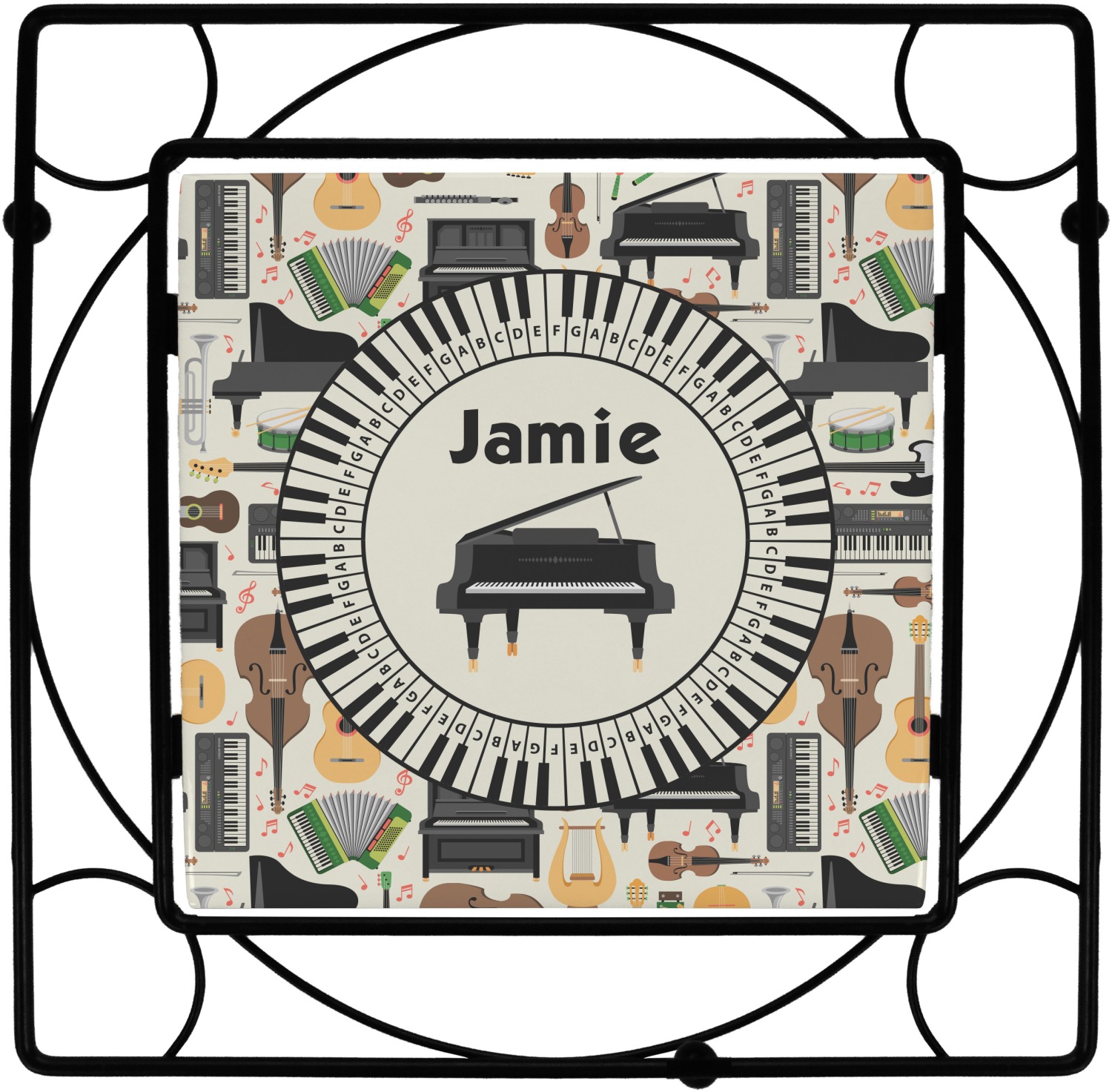 Musical Instruments Square Trivet (Personalized) - YouCustomizeIt