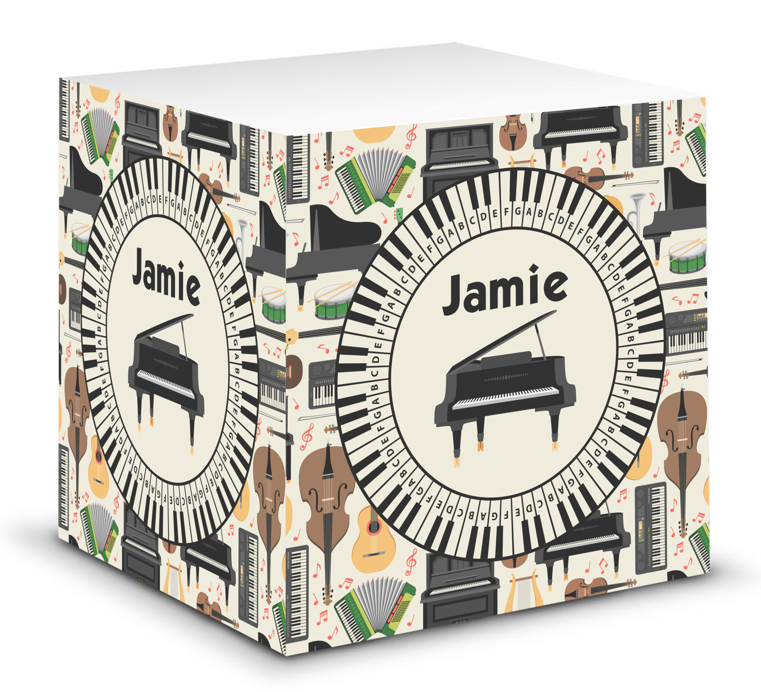 Musical Instruments Sticky Note Cube (Personalized) - YouCustomizeIt