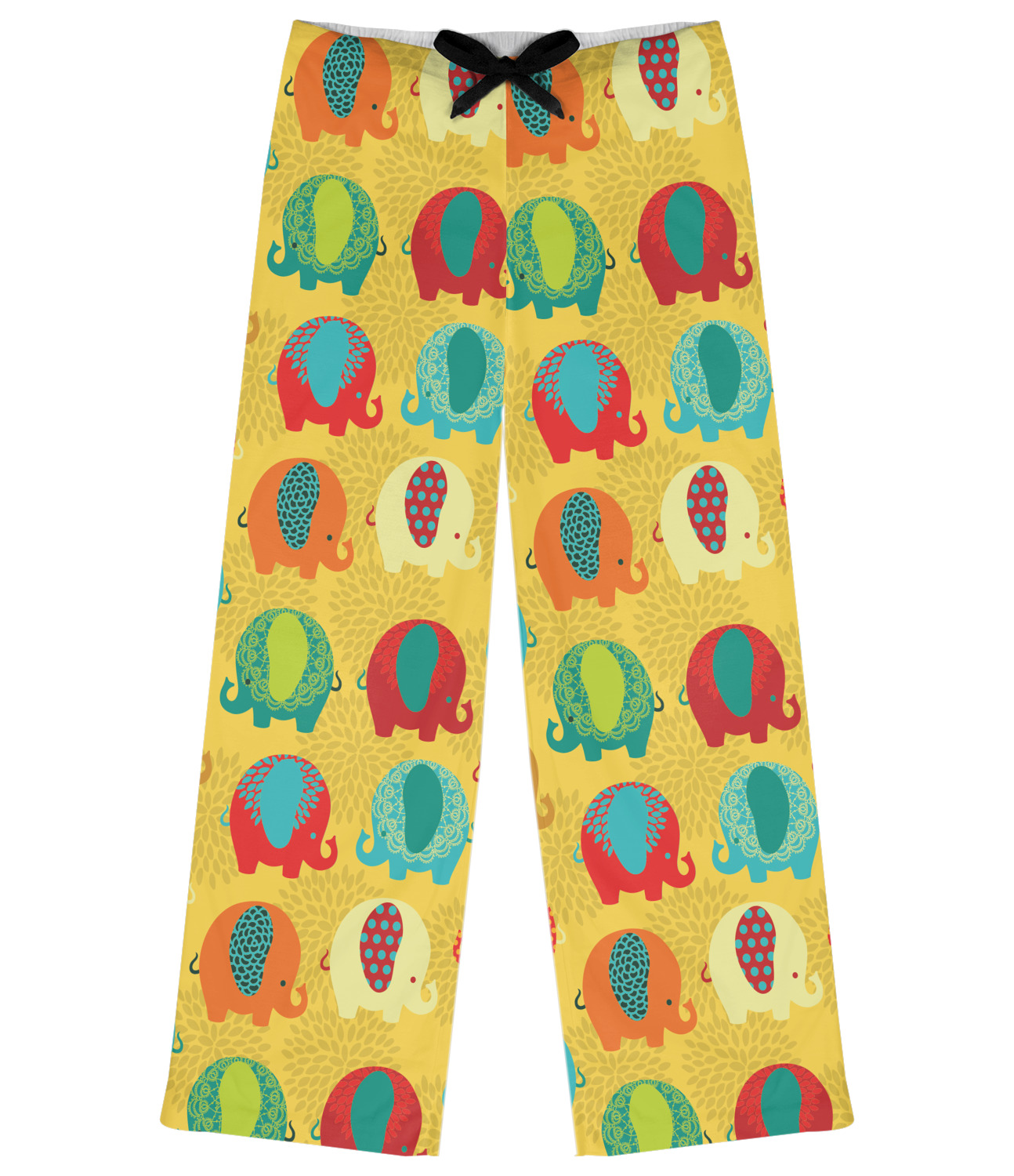 Cute Elephants Womens Pajama Pants - 2XL (Personalized) - YouCustomizeIt