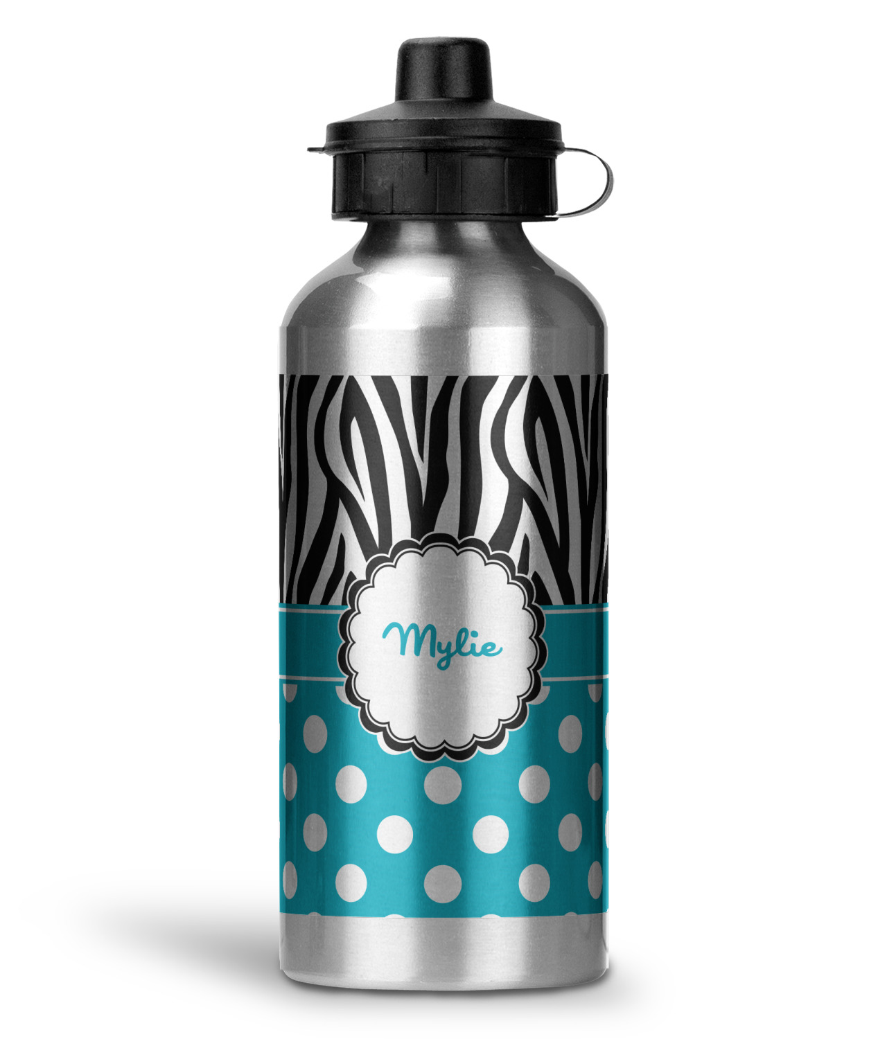 Dots & Zebra Water Bottle - Aluminum - 20 oz (Personalized ...