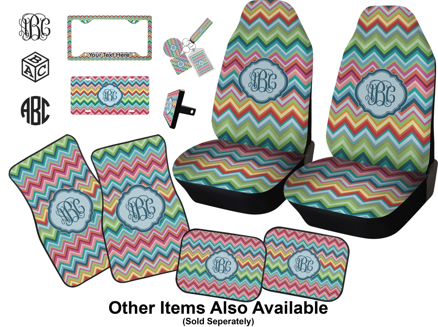 Retro Chevron Monogram Front License Plate (Personalized) - YouCustomizeIt