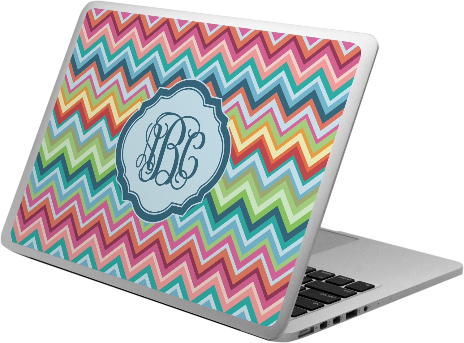 Retro Chevron Monogram Laptop Skin - Custom Sized (Personalized ...