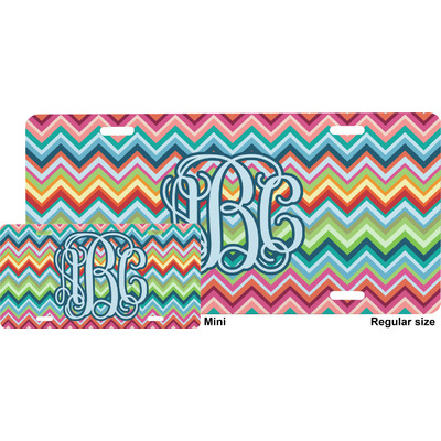 Custom Retro Chevron Monogram Front License Plate (Personalized ...