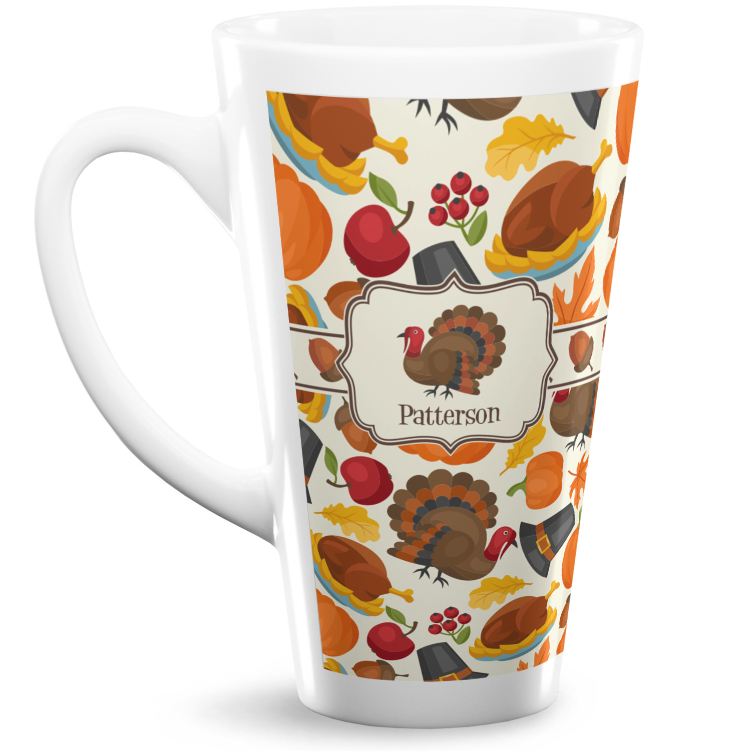 Traditional Thanksgiving 16 Oz Latte Mug (Personalized) - YouCustomizeIt