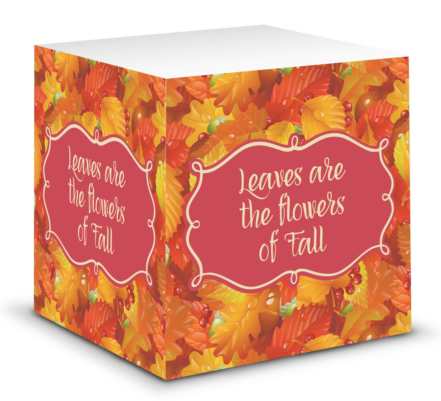 Fall Leaves Sticky Note Cube - YouCustomizeIt