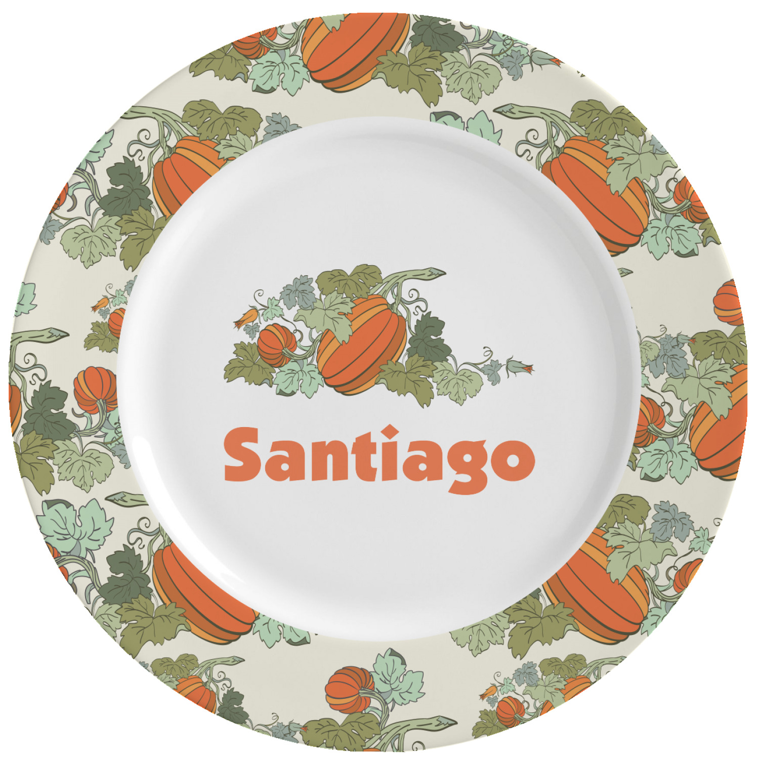 Pumpkins Ceramic Dinner Plates (Set of 4) (Personalized) - YouCustomizeIt
