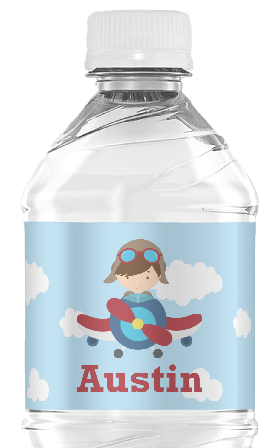 Custom Airplane & Pilot Water Bottle Labels - Custom Sized ...