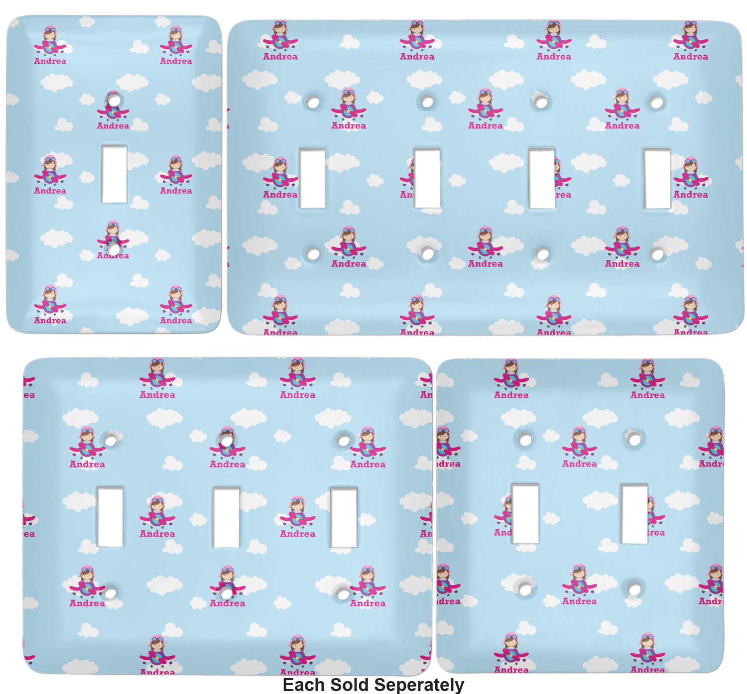 Airplane & Girl Pilot Light Switch Cover (Personalized) - YouCustomizeIt