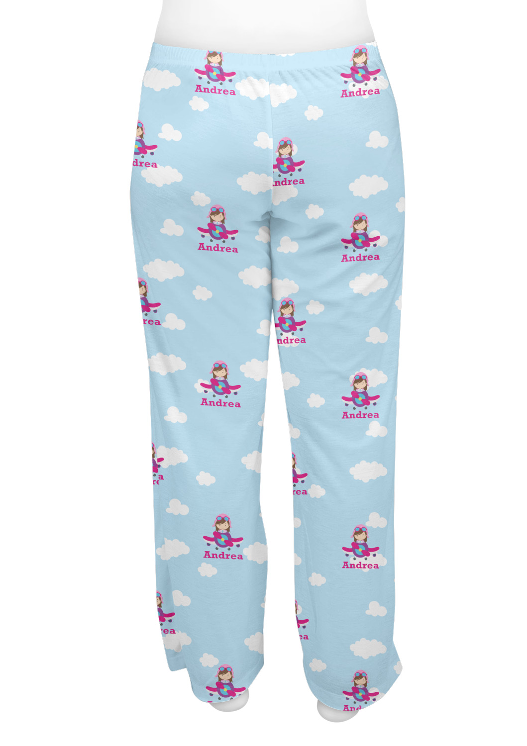 Airplane & Girl Pilot Womens Pajama Pants - S (Personalized ...