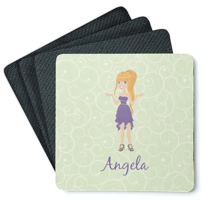 Custom Custom Character (Woman) Rubber Backed Coaster (Personalized ...