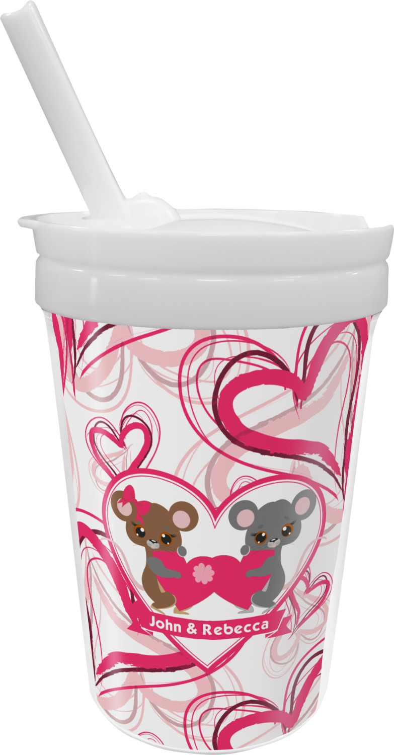Valentine's Day Sippy Cup with Straw (Personalized) - YouCustomizeIt
